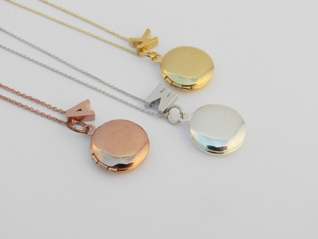 Locket Necklace Personalized Necklace Initial Locket - Etsy