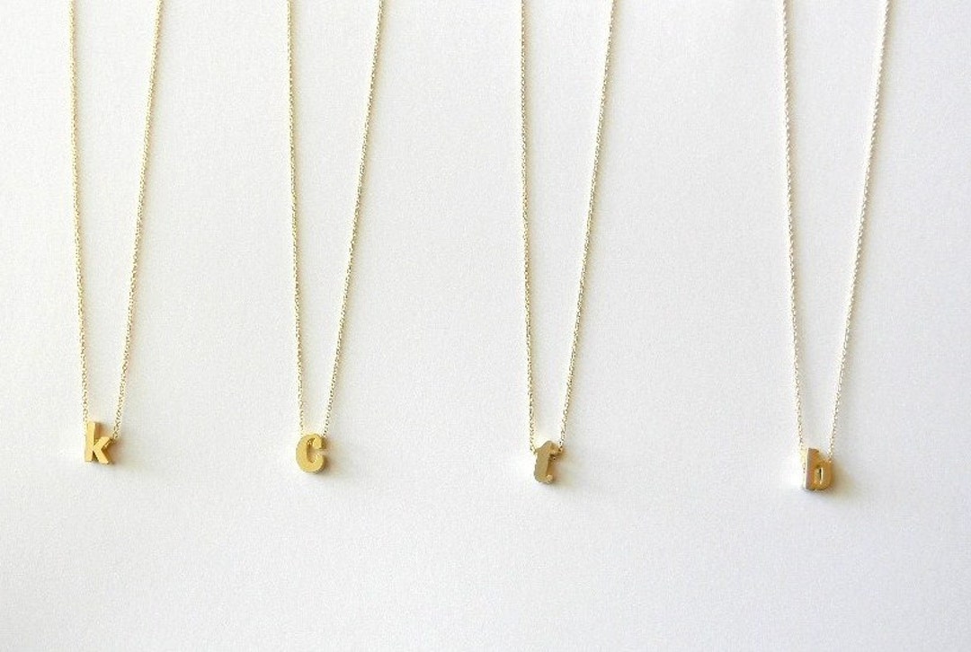 Tiny Initial Necklace Gold Lowecase Initial Necklace Gift for Her - Etsy