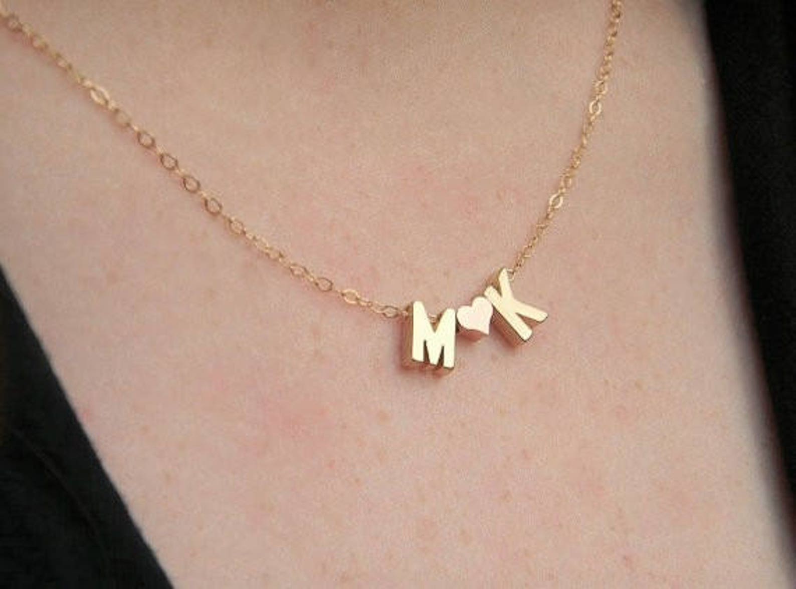 Tiny Initial Necklace Personalized Necklace Letter Necklace - Etsy