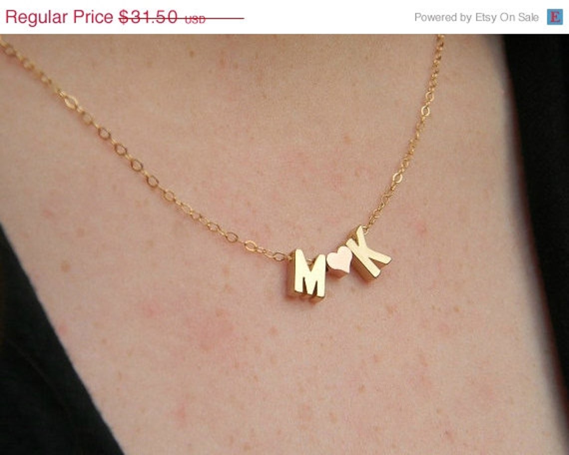Tiny Initial Necklace Personalized Necklace Letter Necklace - Etsy