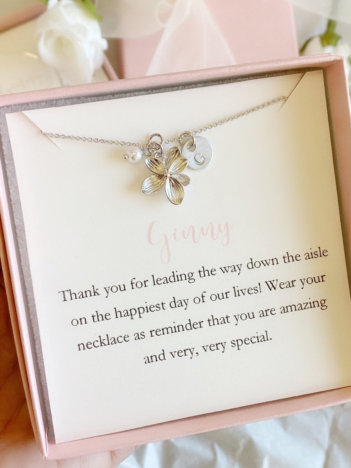 Silver Flower Girl Necklace Toddler Flower Girl Set | Etsy