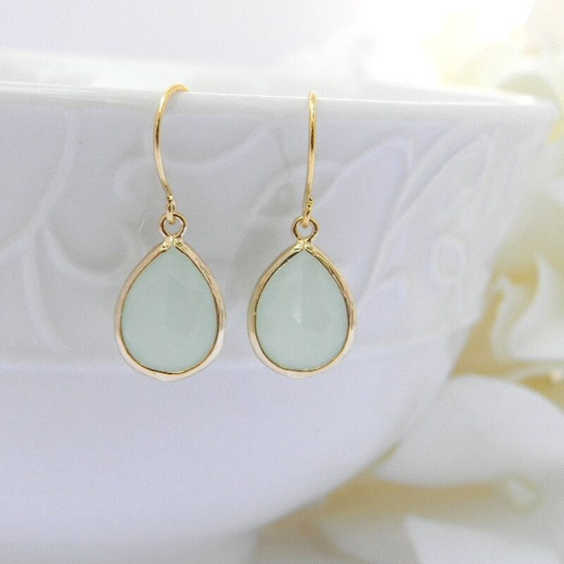 Mint Earrings - Etsy