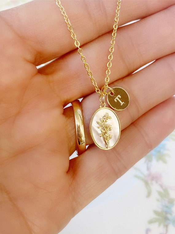 Birth Flower Necklace Birth Month Flower Necklace Birth | Etsy