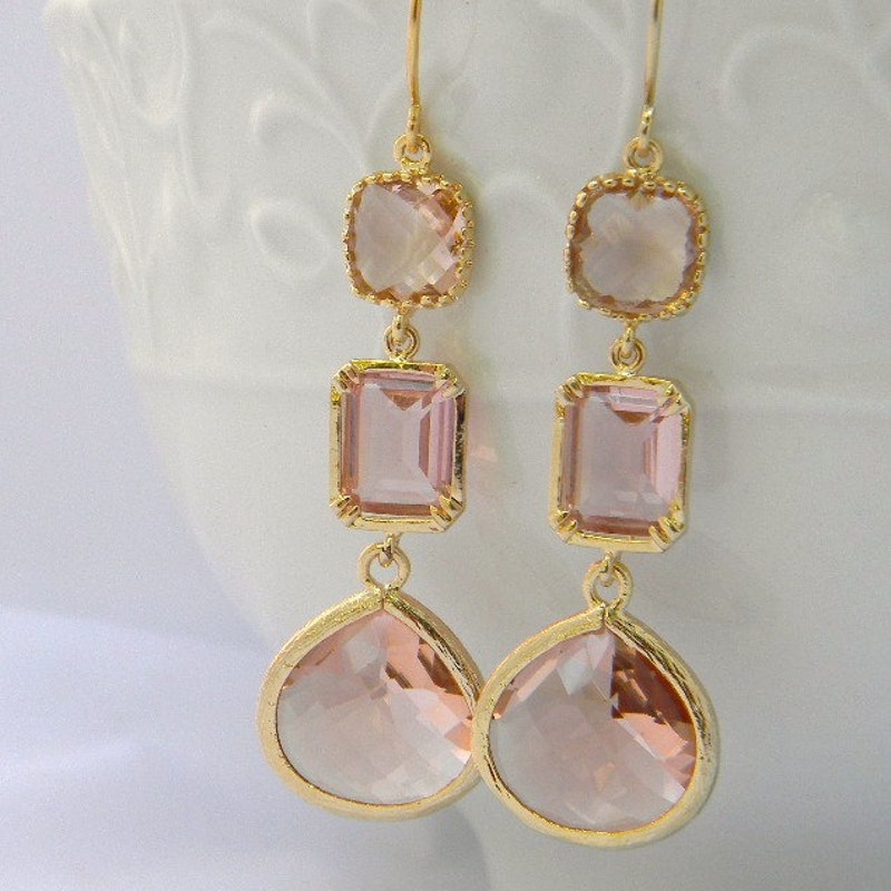 Peach Earrings - Etsy