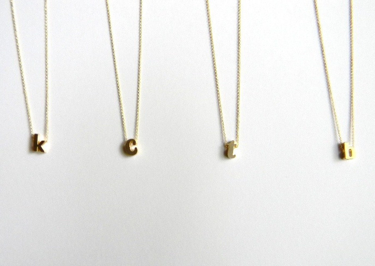 Tiny Initial Necklace Gold Lowecase Initial Necklace Gift for - Etsy
