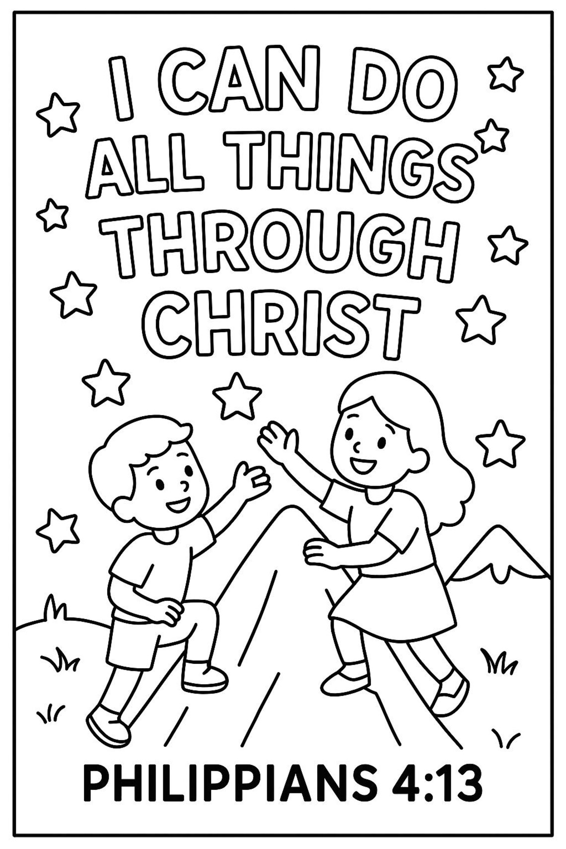 Philippians 4:13 Coloring Page - Etsy