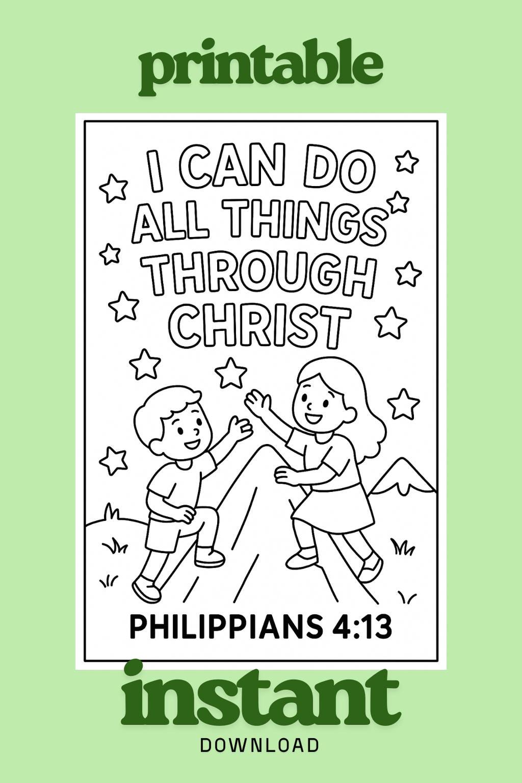 Philippians 4:13 Coloring Page - Etsy