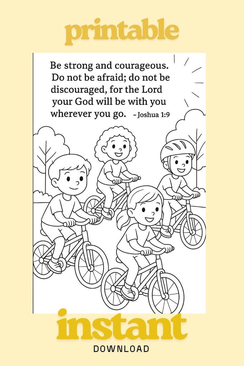 Joshua 1:9 Coloring Page - Etsy