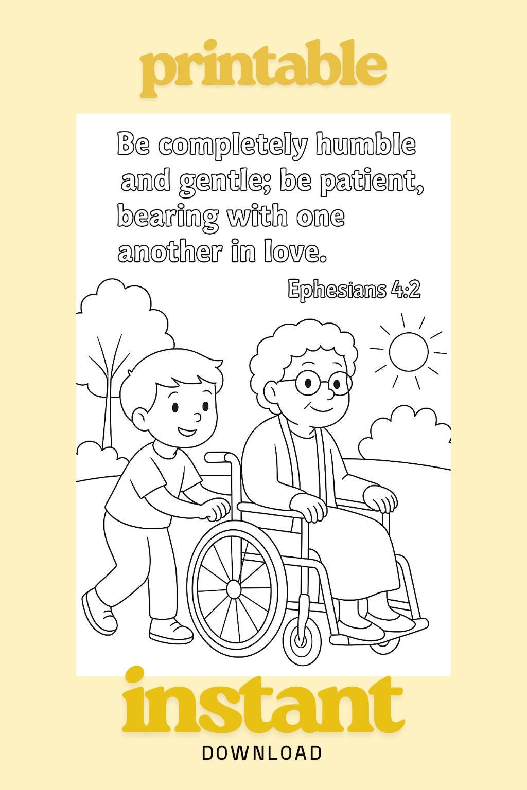 Ephesians 4:2 Coloring Page - Etsy