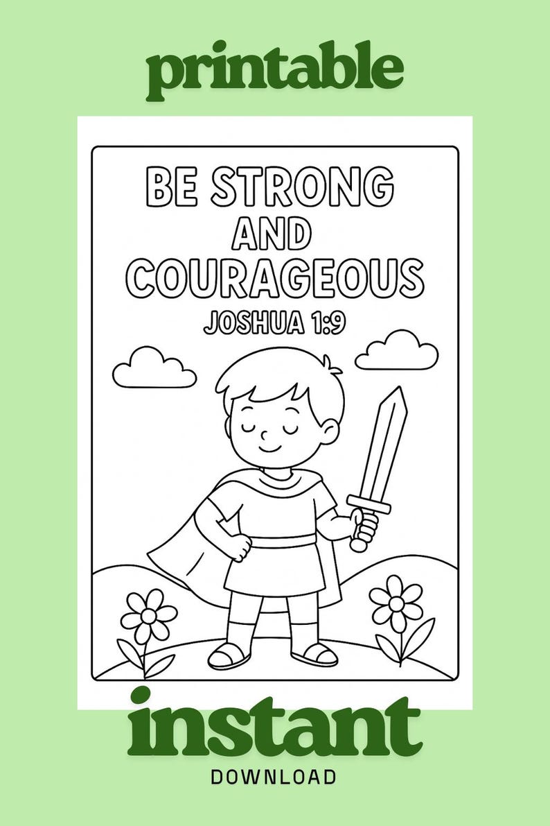 Joshua 1:9 Coloring Page - Etsy