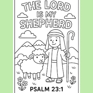Psalm 23:1 Coloring Page - Etsy