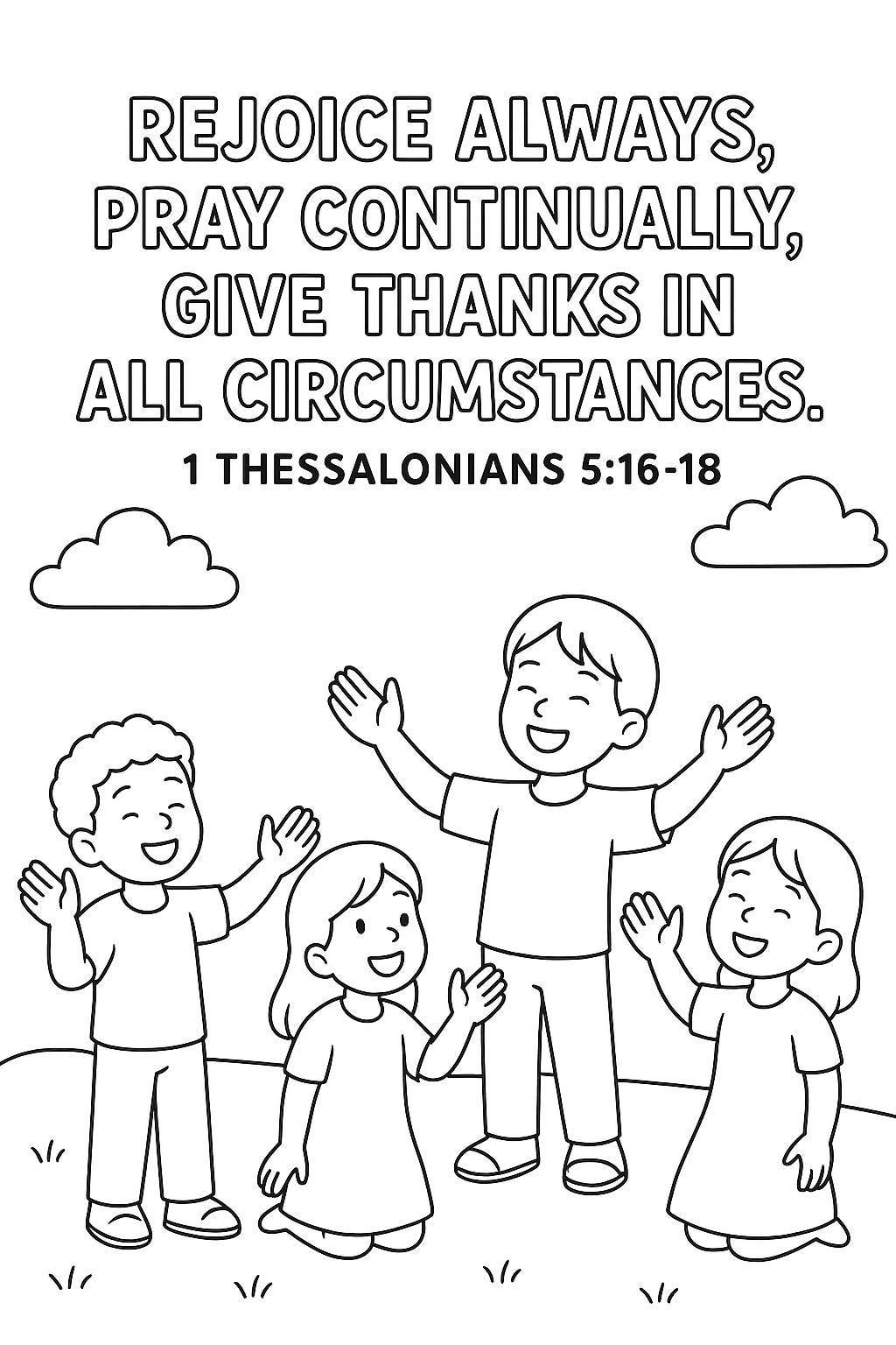 1 Thessalonians 5:16-18 Coloring Page - Etsy Canada