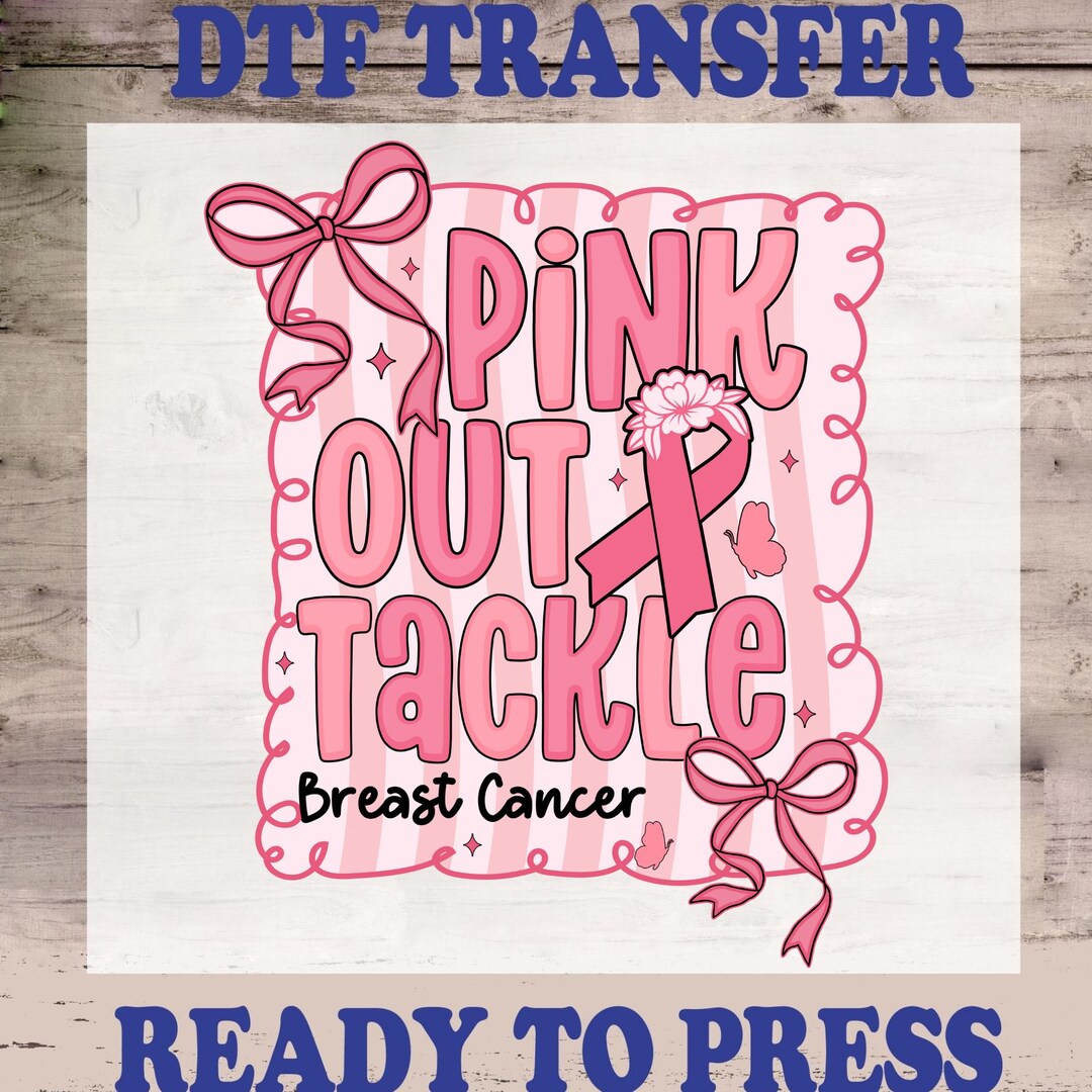 Preppy Breast Cancer DTF: in October We Wear Pink Heat Transfer ...