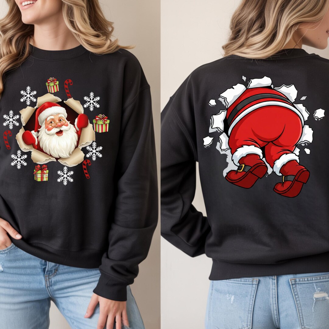 Santa Claus Front and Back DTF Transfer: Christmas Design Ready to ...