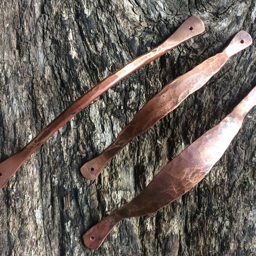 Hand Forged Solid Copper Drawer Pulls | Etsy