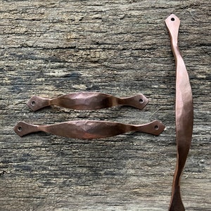Hand Forged Solid Copper Pulls, Handles. Flat Style. - Etsy