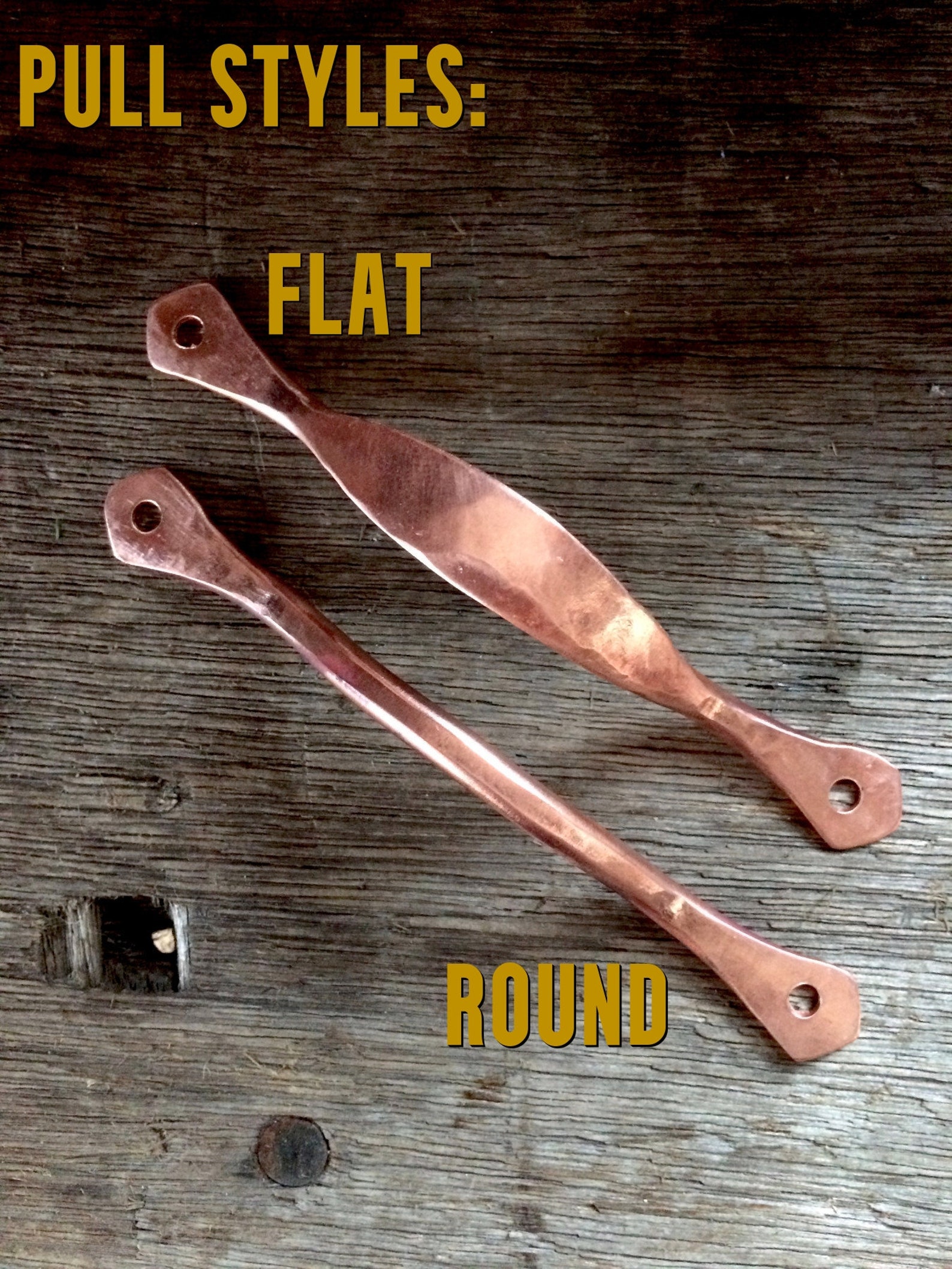 Hand Forged Solid Copper Drawer Pulls | Etsy