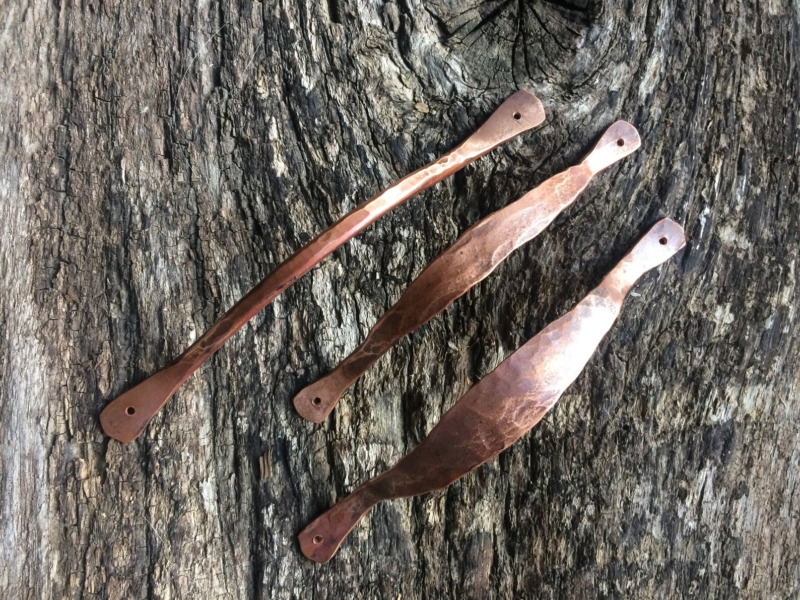 Hand Forged Solid Copper Drawer Pulls Handles. - Etsy