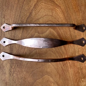 Hand Forged Solid Copper Pulls, Handles. Flat Style. - Etsy