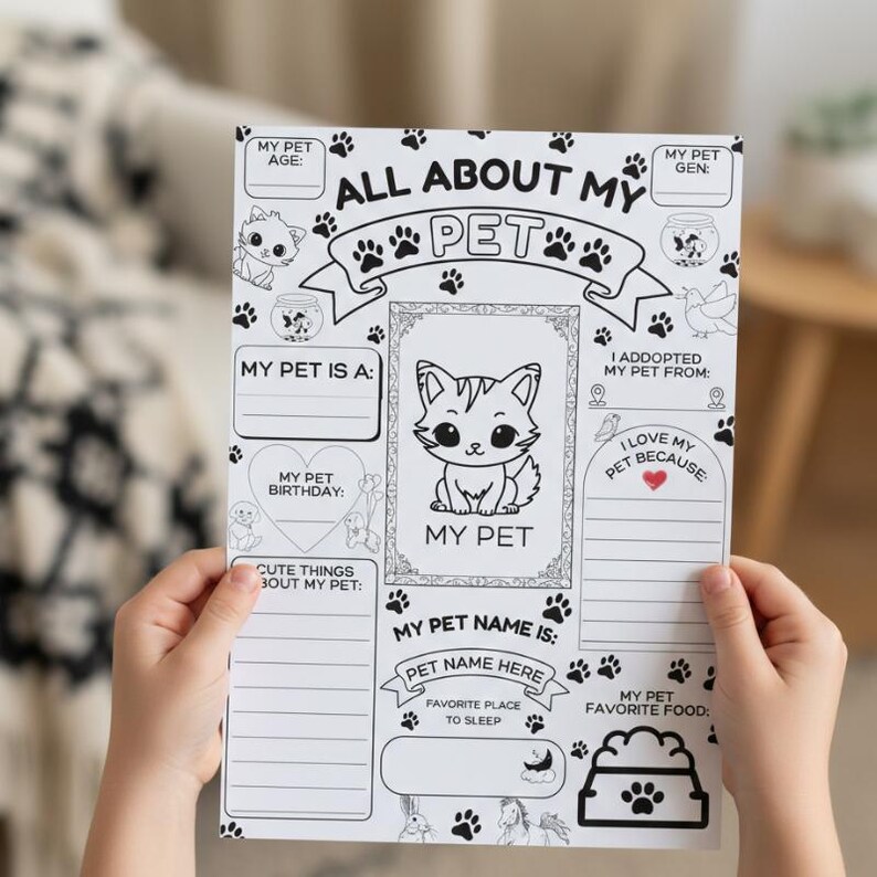 Editable All About My Pet Worksheet Canva, Kids Pet Activity Page ...