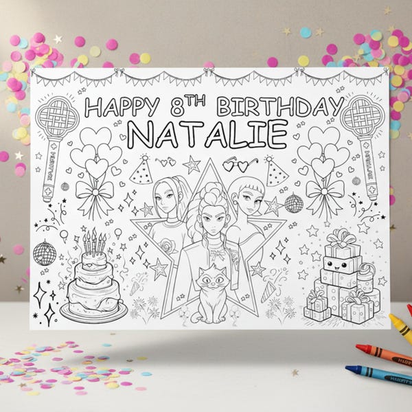Party Coloring Banner - Etsy UK