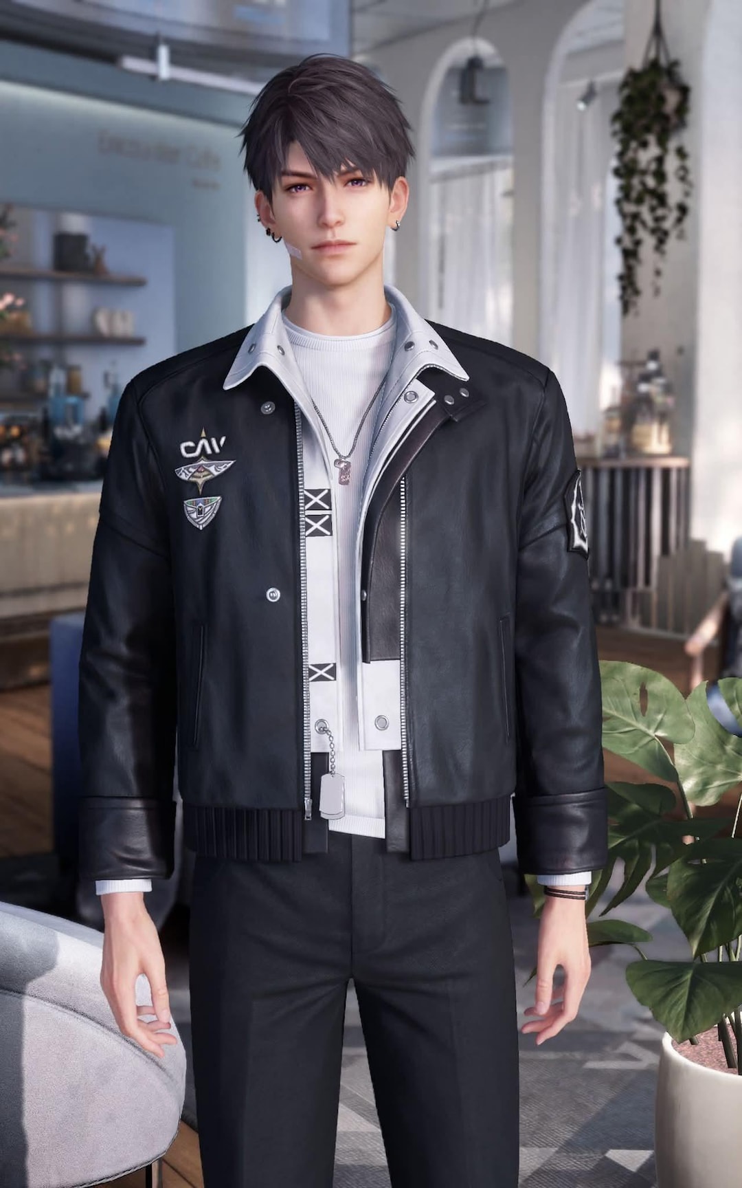 Handmade Mens Caleb Deepspace Cosplay Bomber Jacket | Inspired Game ...