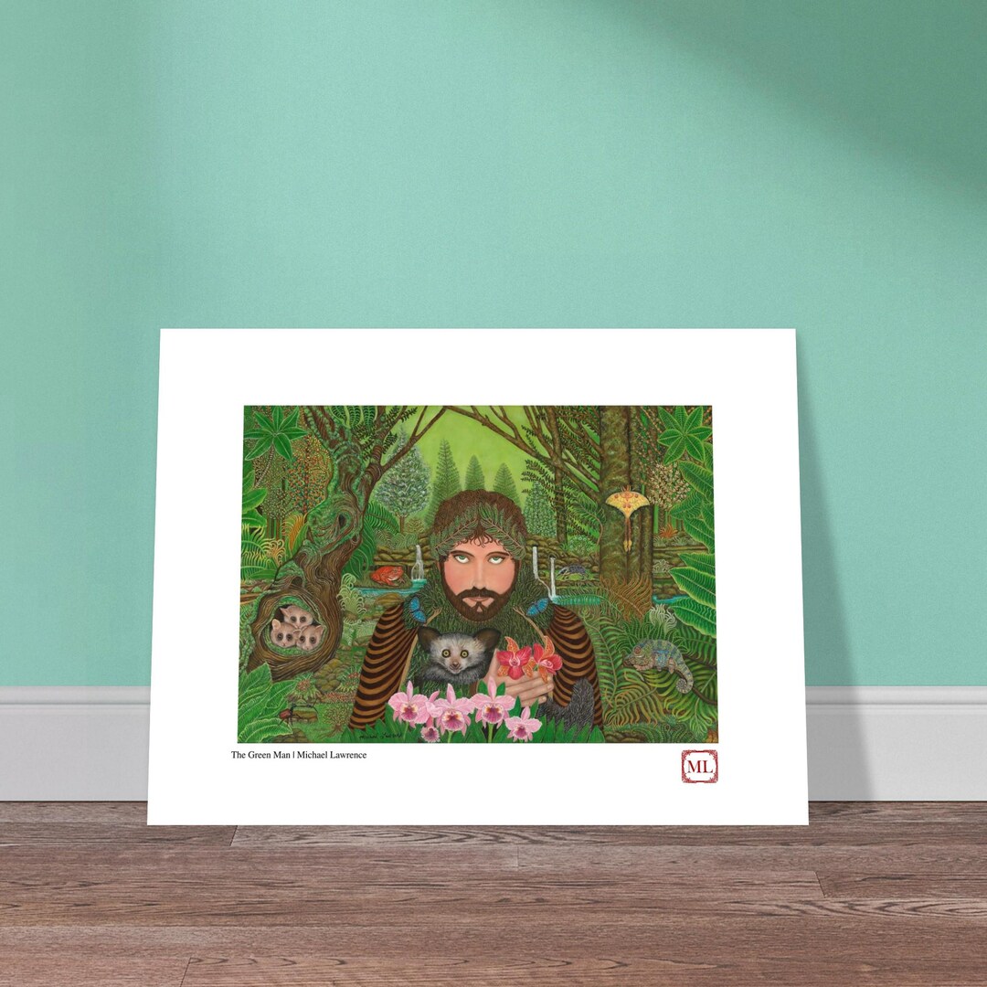 The Green Man Poster: Michael Lawrence Art Print, Endangered Aye Aye - Etsy