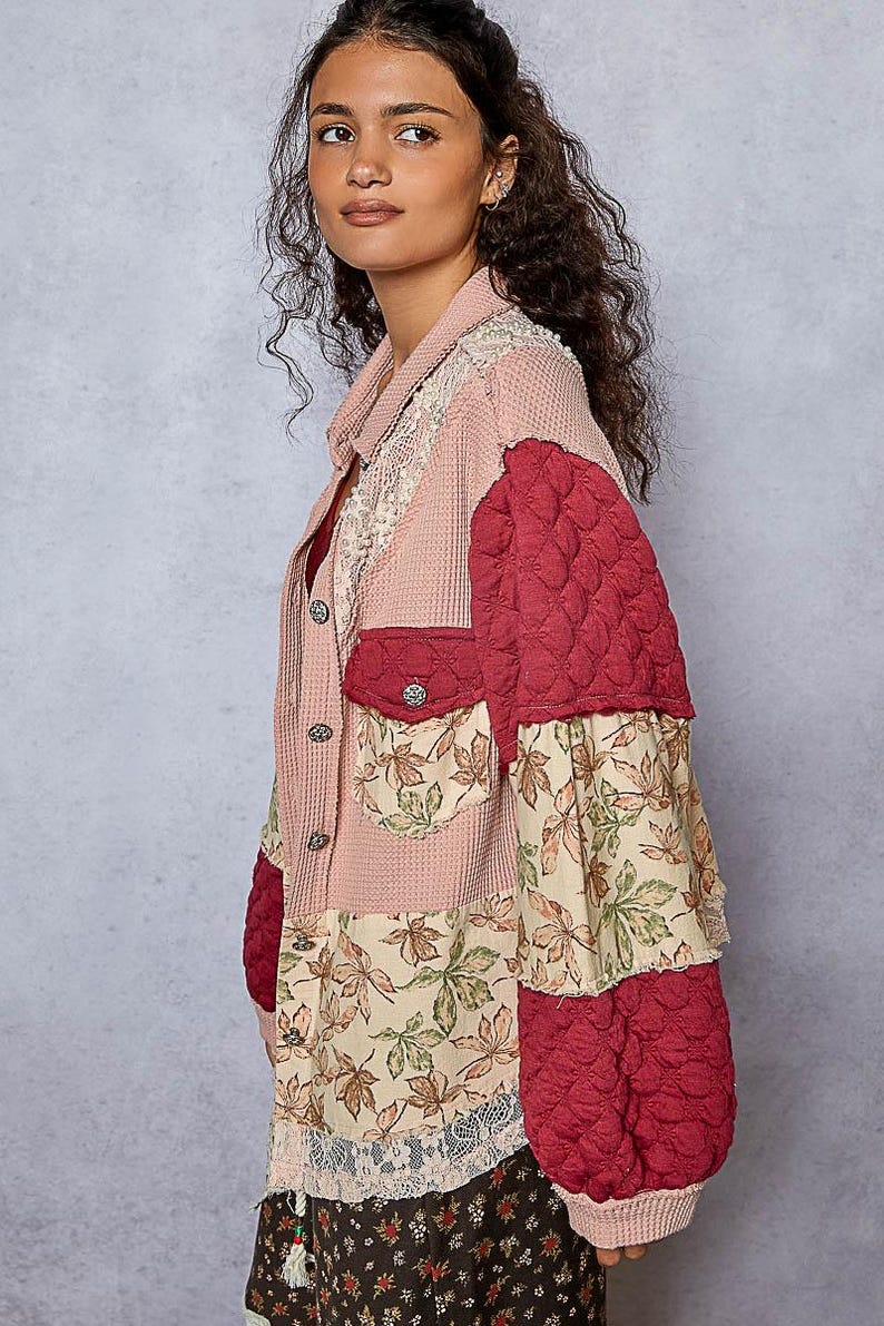 Boho Patchwork Jacket: Quilted Floral Lace Cottagecore Coat - Etsy