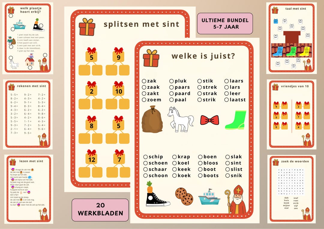 Sinterklaas Worksheets & Coloring Pages | Bundle 5, 6, and 7 Years ...
