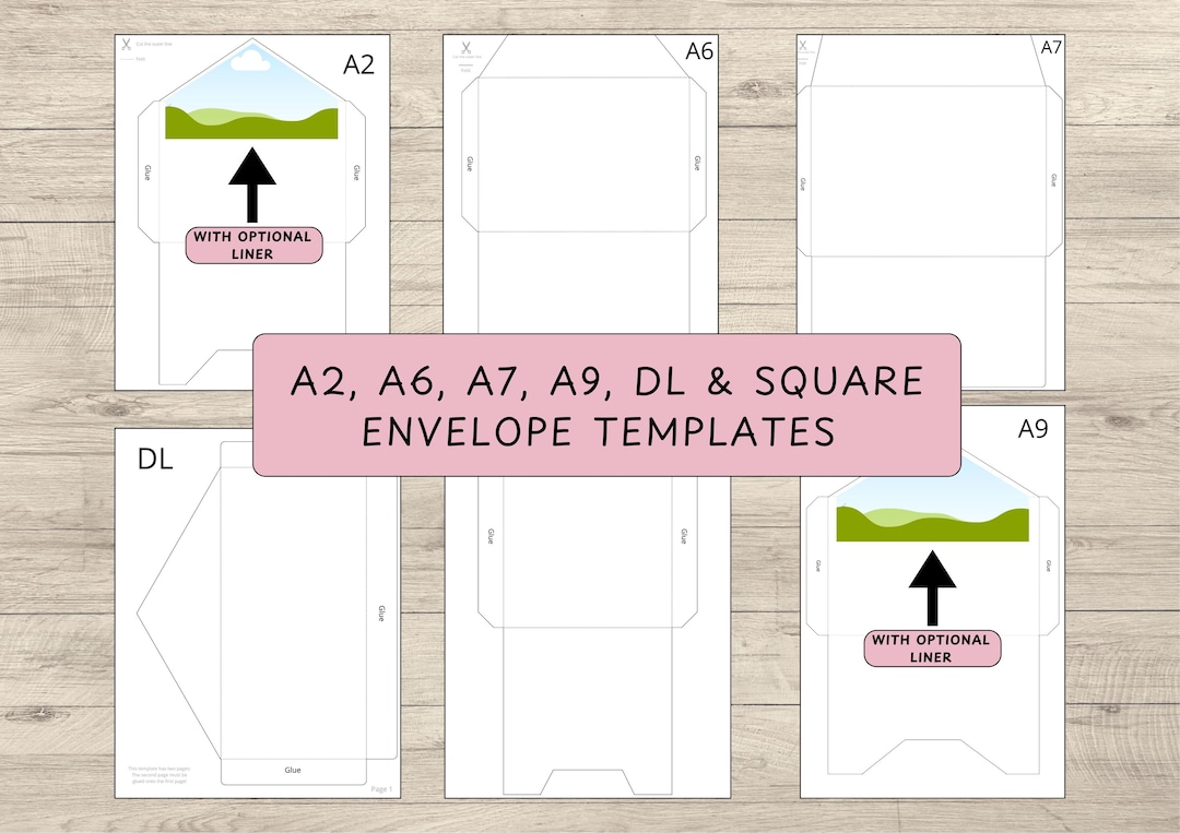 Envelope Template PDF: US A2, A6, A7, A9, DL, Square (bundle), DIY ...