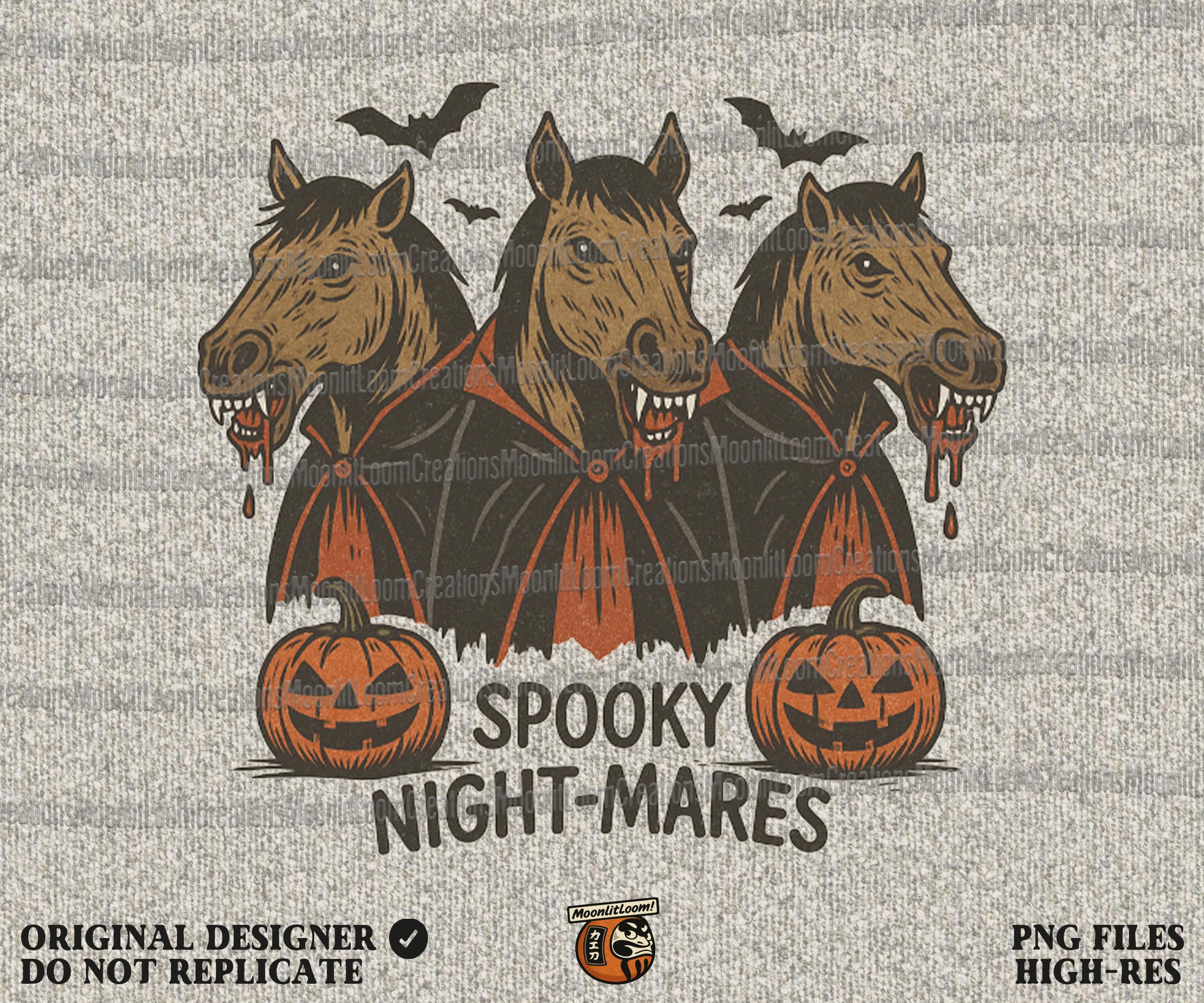 Vampire Horses PNG, Spooky Night-mares Sublimation Design, Halloween ...