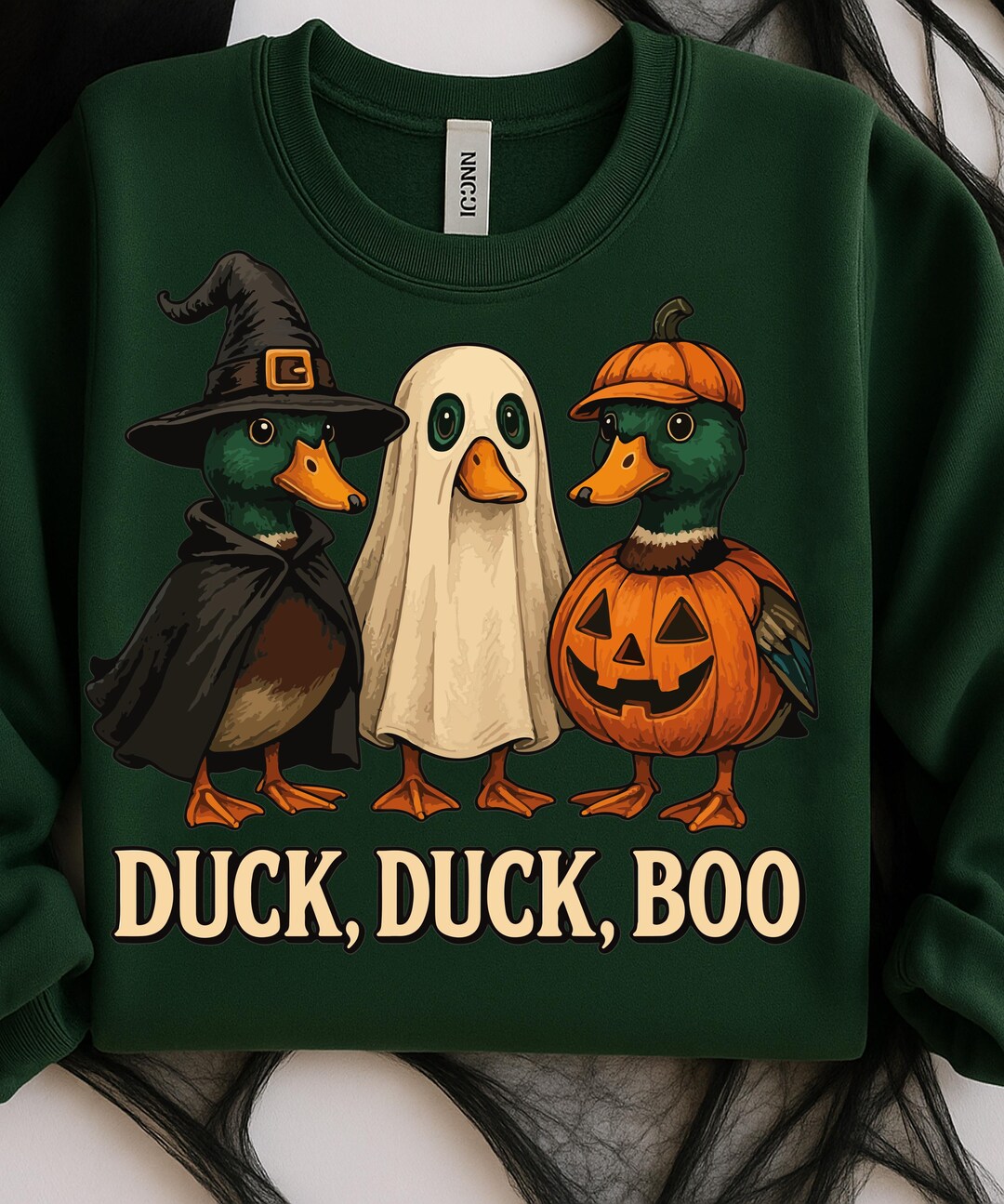 Duck Duck Boo PNG | Funny Halloween Duck Sublimation Design | Witch ...