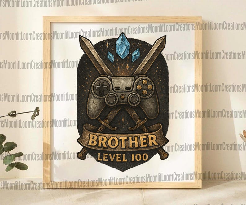 Brother Level up RPG Crest, Fantasy Gamer Emblem, Brother Level 100 ...