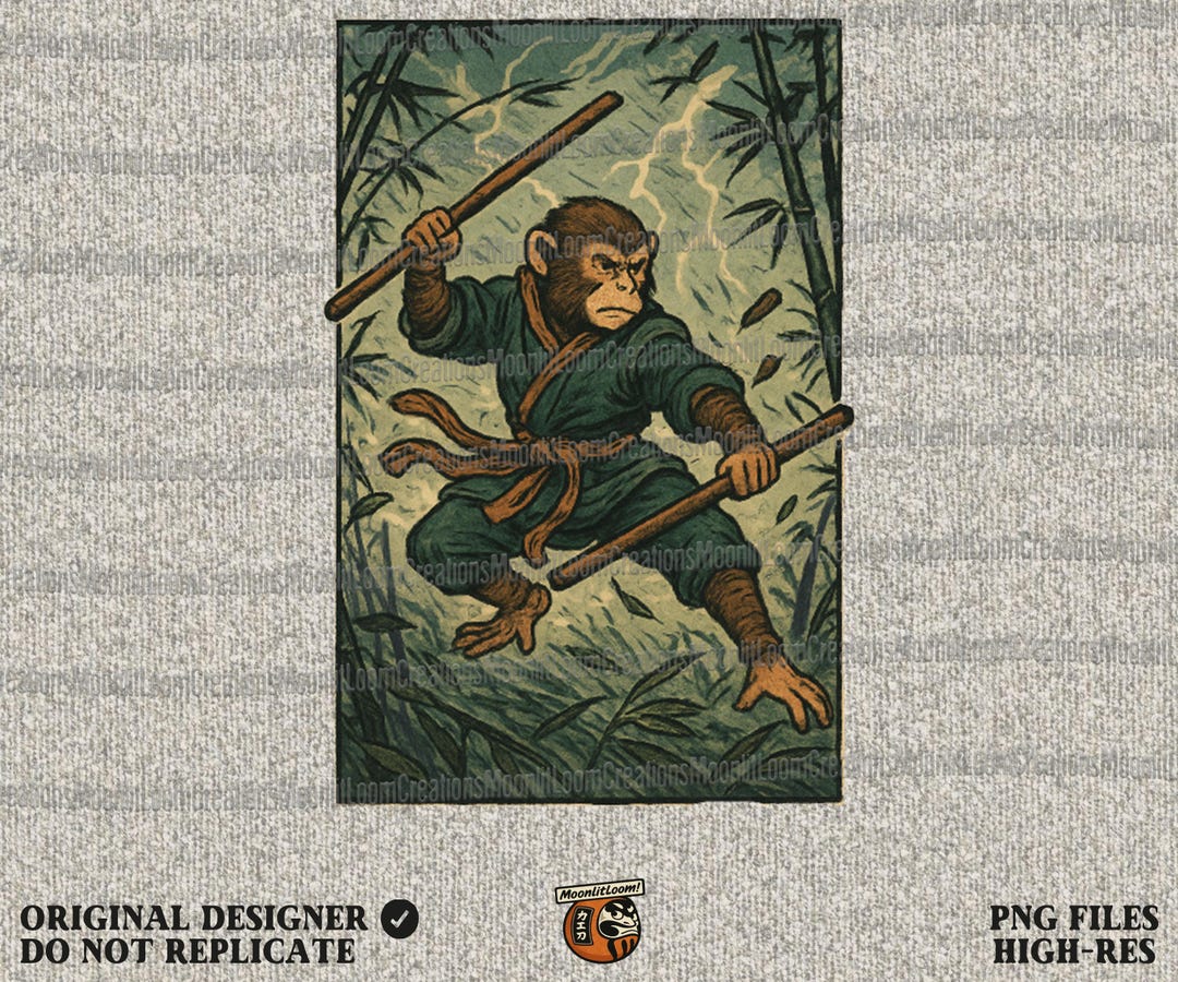 Strike Swift Stand Tall PNG, Monkey Warrior Art, Epic Martial Arts ...