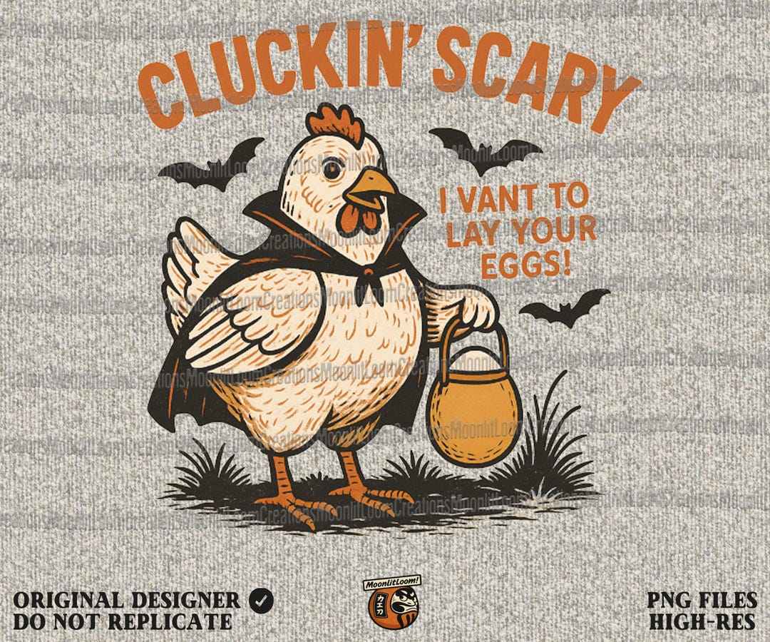 Funny Halloween Chicken PNG, Cluckin’ Scary Sublimation Design, Vintage ...