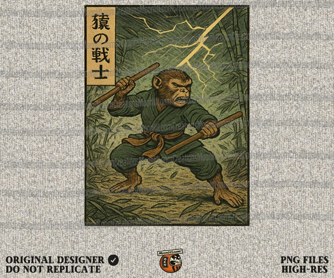 Strike Swift Stand Tall PNG, Monkey Warrior Art, Epic Martial Arts ...