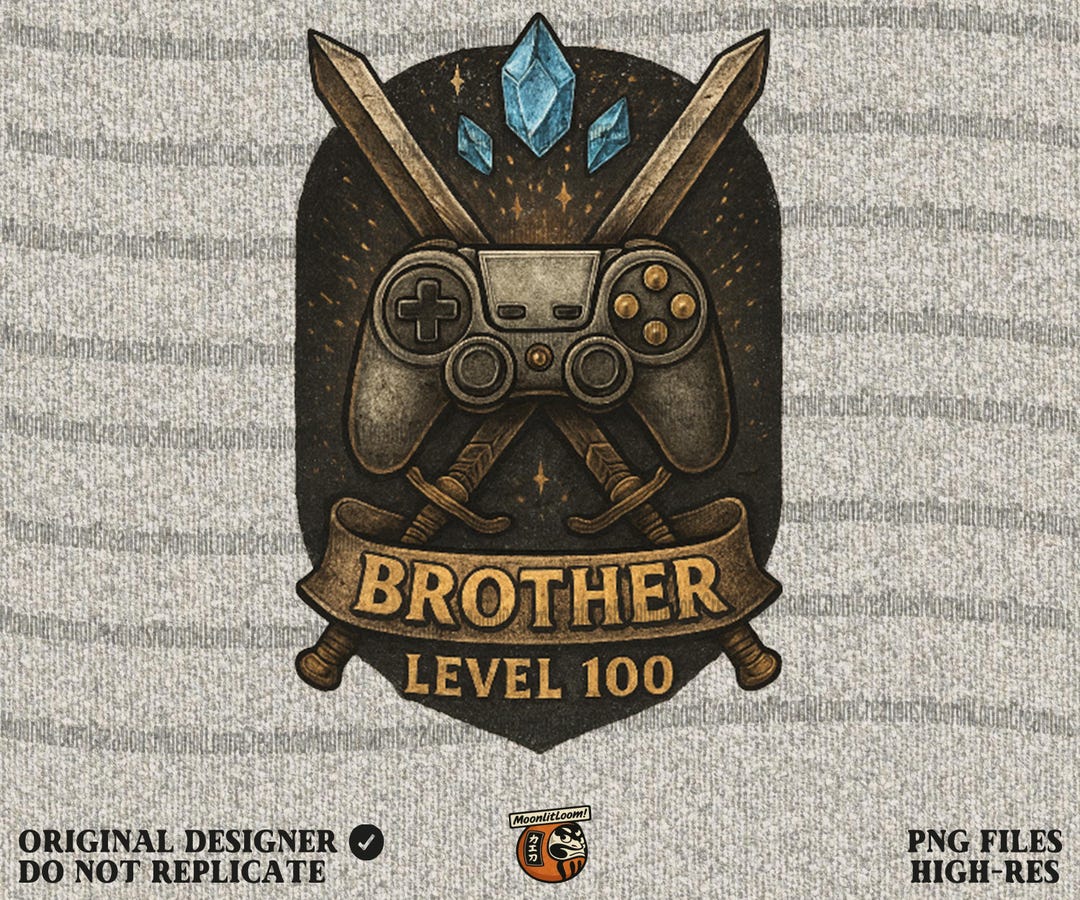 Brother Level up RPG Crest, Fantasy Gamer Emblem, Brother Level 100 ...