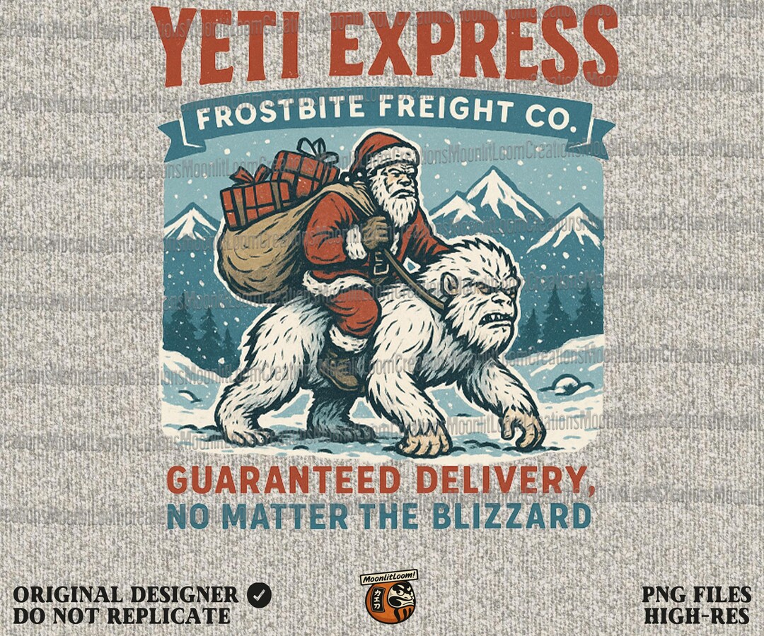 Yeti Express Christmas PNG, Santa Riding Yeti Sublimation Design, Funny ...
