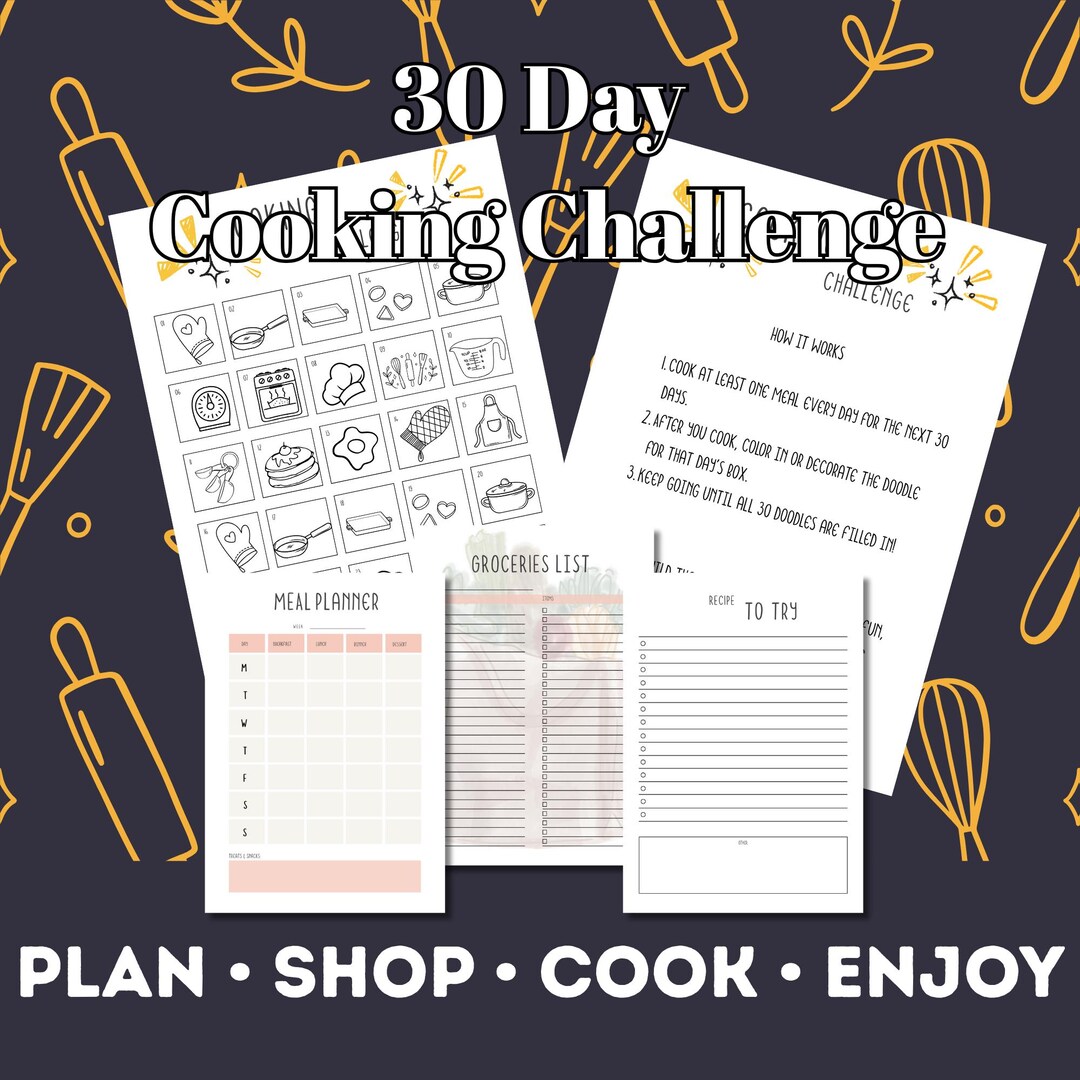 30-day Cooking Challenge | Meal Planner, Grocery List & Recipes ...