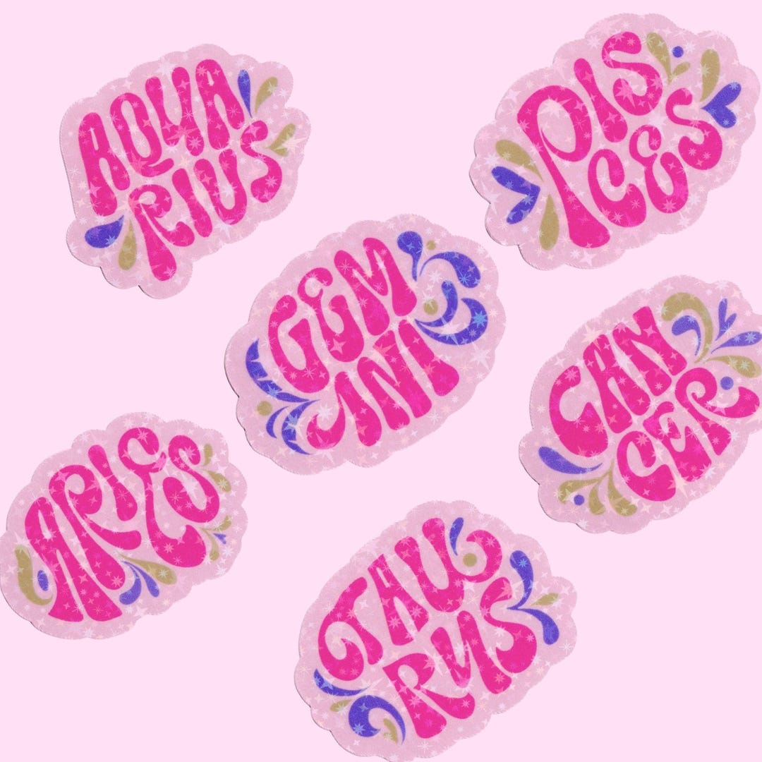 Zodiac Sign Sticker | Bookish, Booktok, Horoscope Stickers, Clear ...