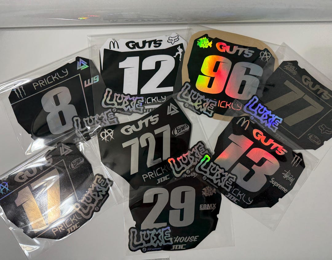 Custom Motocutz or ODI Number Plate Decals With Substance Vinyl and ...