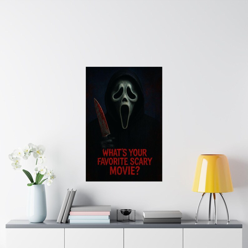 Ghostface Poster, Scary Movie Wall Art, Matte Vertical Print, Horror ...