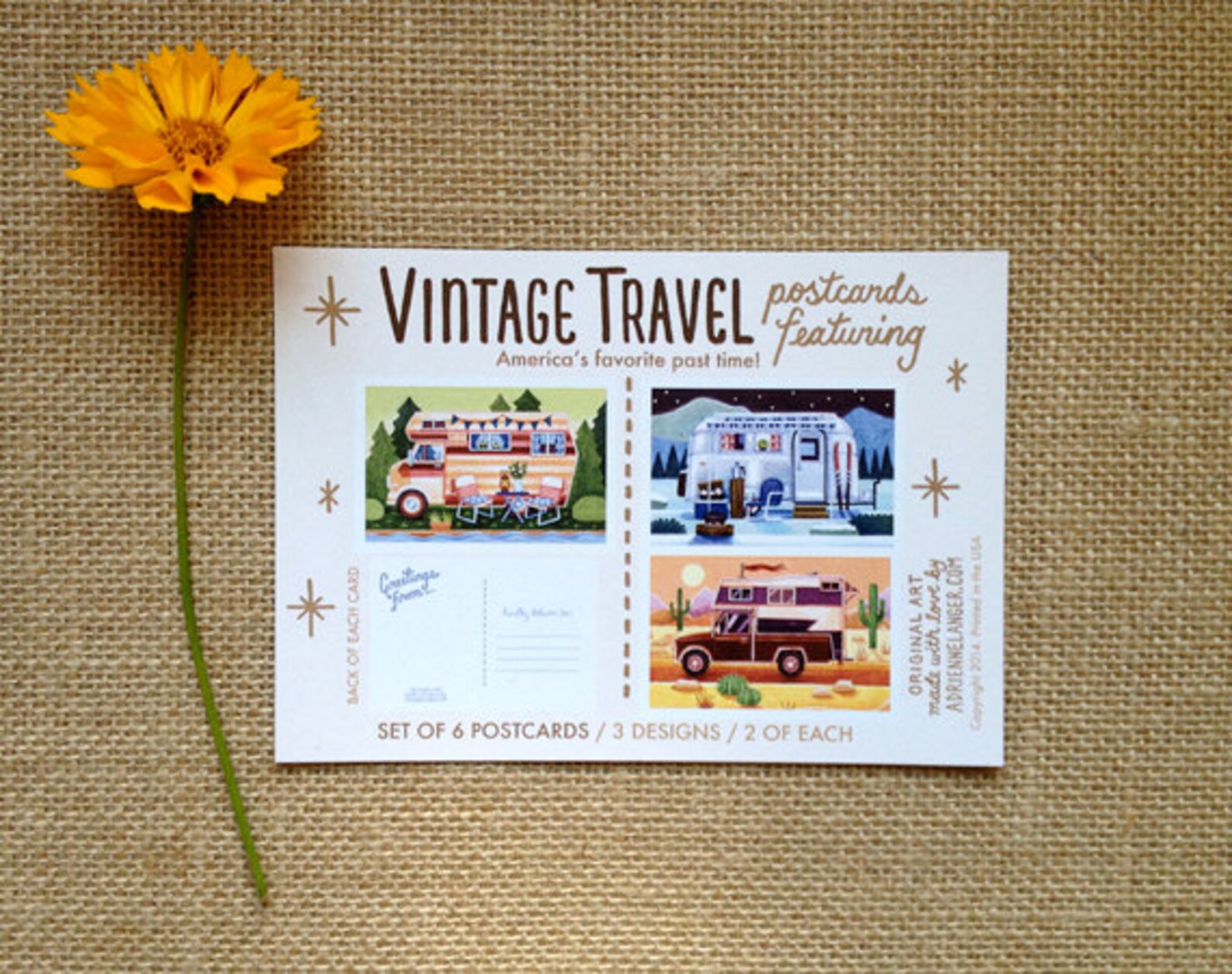 Set of 6 Vintage Camping Travel Postcards - Etsy