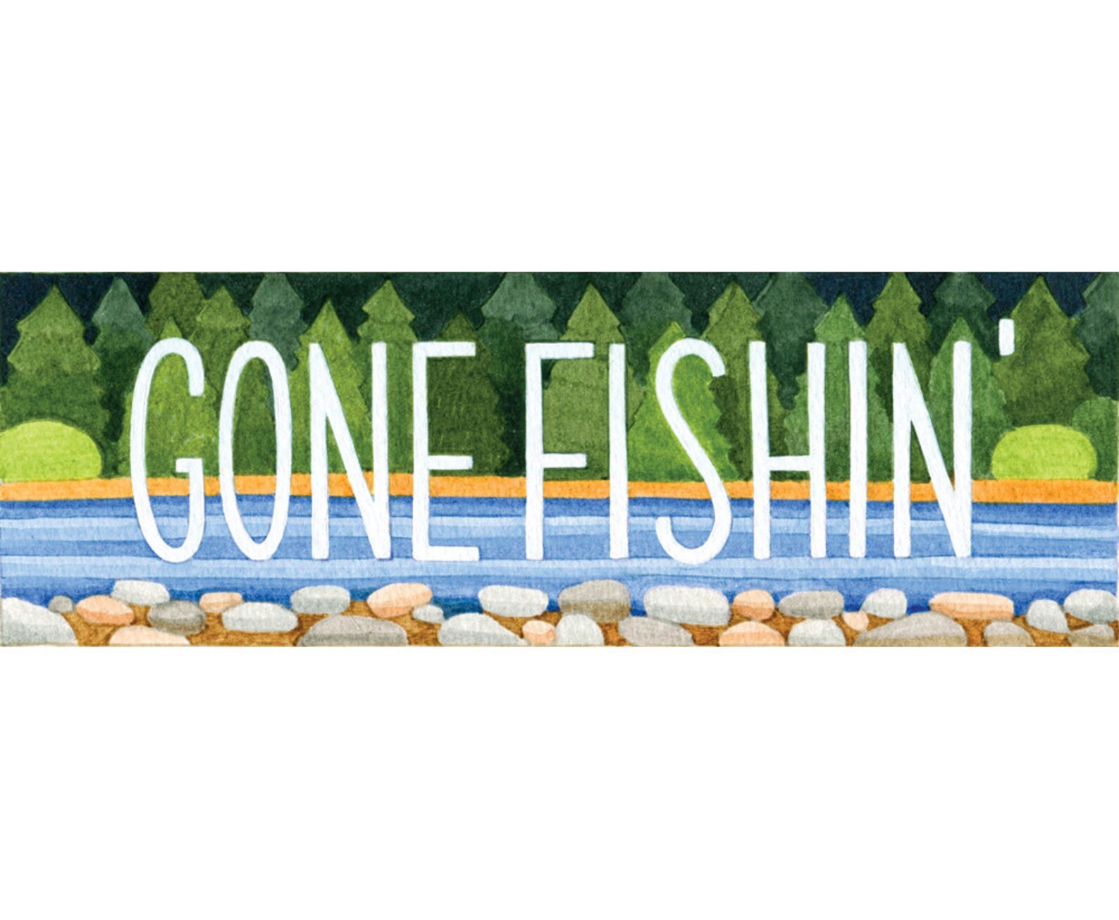Gone Fishin' Bumper Sticker, Fishing Bumper Sticker, 2 X 6 Vinyl ...