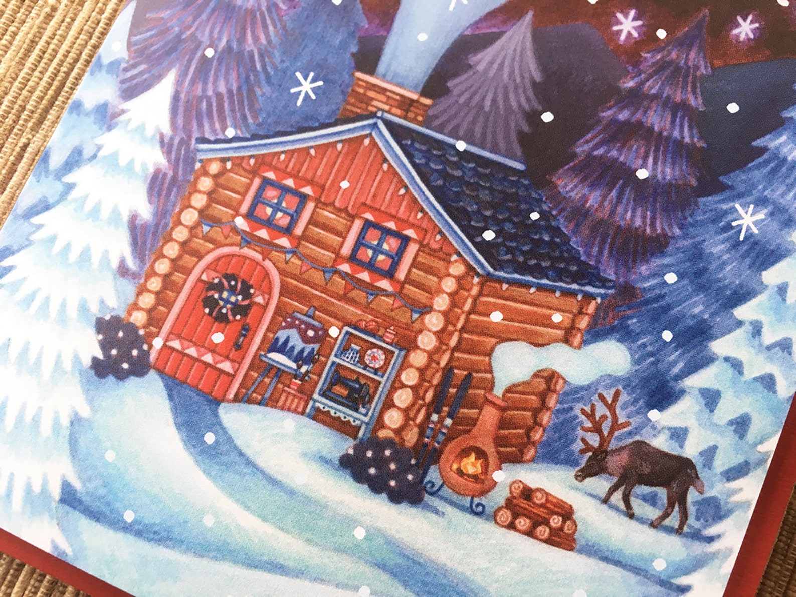 Holiday Cabin Christmas Cards, Artist Cabin Holiday Cards, Happy ...