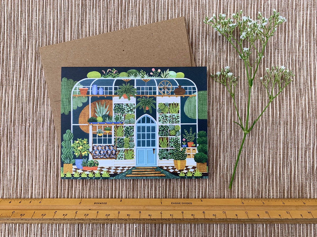 Greenhouse Gardening Greeting Card, A2 Garden Single Card - Etsy