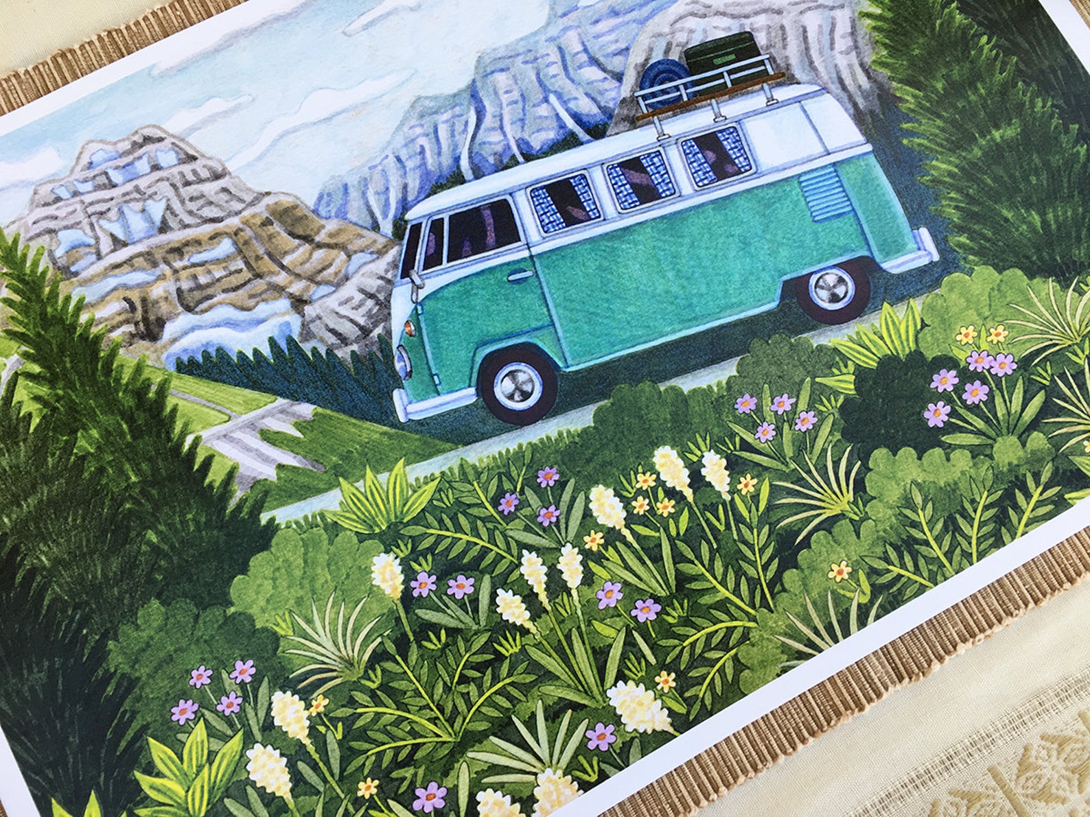 Camper Van Poster Camper Bus Art Glacier National Park 12 X - Etsy