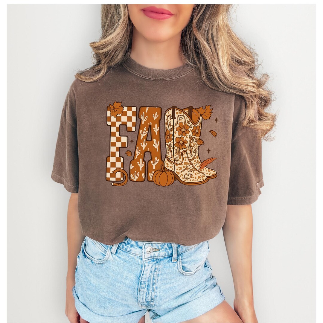 Fall Cowboy Boots Womens Fall T Shirt - Etsy