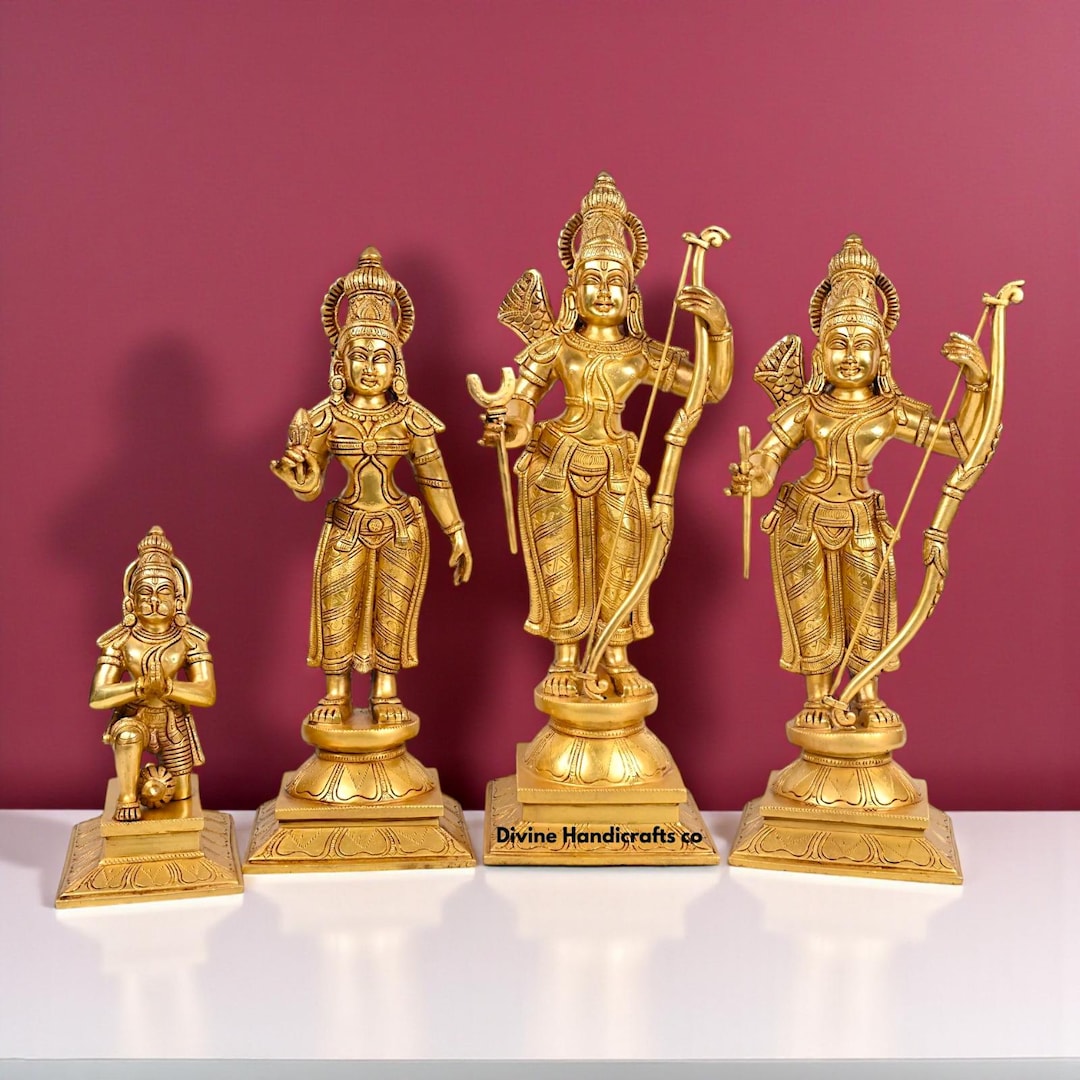 Handcrafted Brass Ram Darbar Idol | Lord Ram Sita Lakshman Hanuman ...