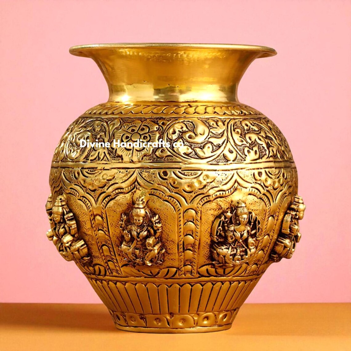 Handcrafted Brass Ashtalakshmi Kalash – Hindu Pooja Decor (6 Inch) - Etsy